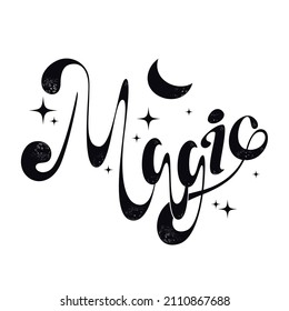 Lettering Magic Vector Illustration Calligraphy Print Stock Vector ...