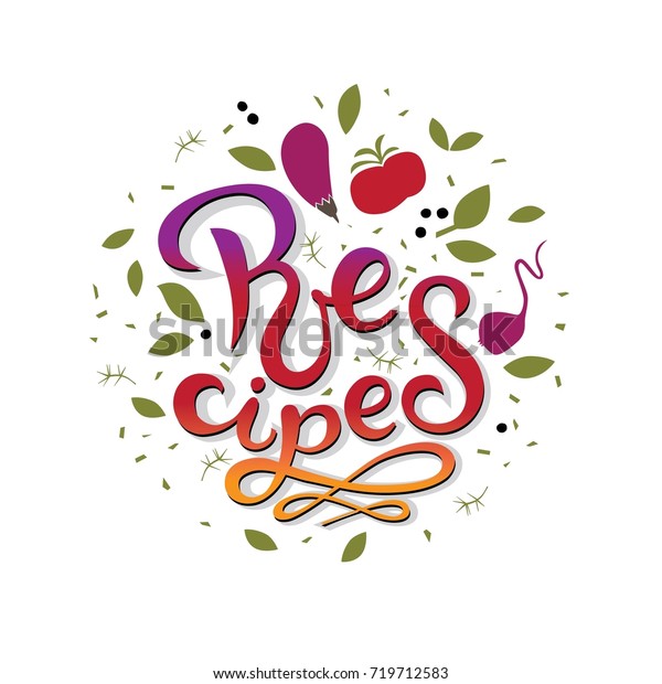 Lettering Recipe Sign Handdrawn Vector Graphics Stock Vector (Royalty ...