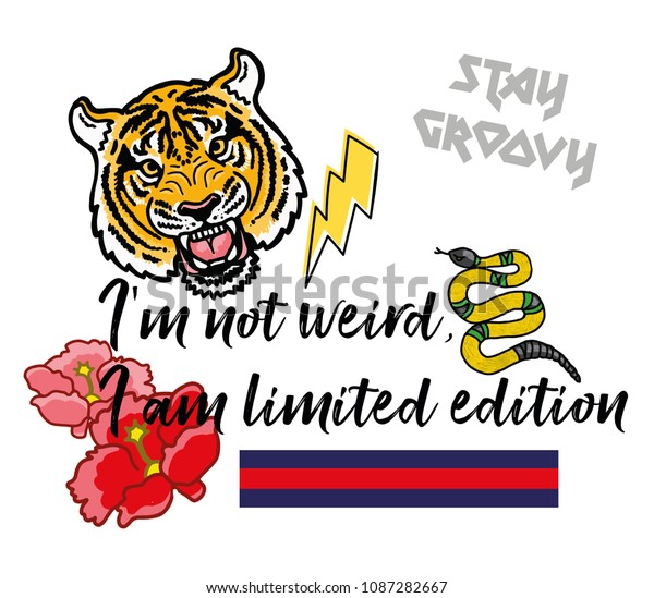 Lettering Set Phrase Im Not Weird Stock Vector (Royalty Free) 1087282667