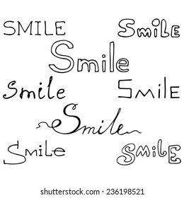 Lettering Smile Handdrawn Lettering Stock Vector (Royalty Free ...