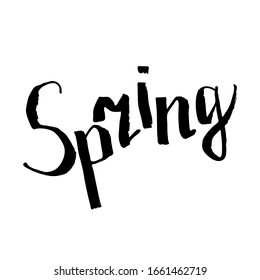 Lettering Spring Word Spring Isolated On Stock Vector (Royalty Free ...