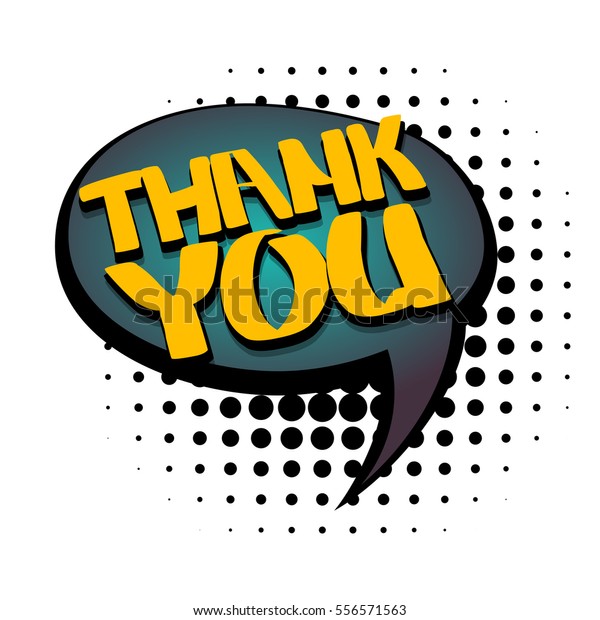Lettering Thank You Thanks Comic Text Stock Vector (Royalty Free ...