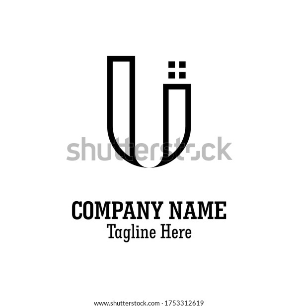Lettering U Company Logo Vector Stock Vector (Royalty Free) 1753312619 ...