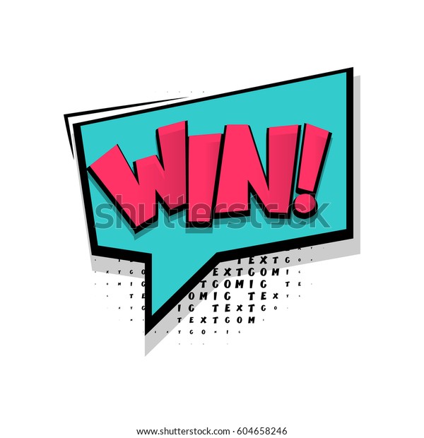 Lettering Win Winner Bingo Comics Colored Stock Vector (Royalty Free ...