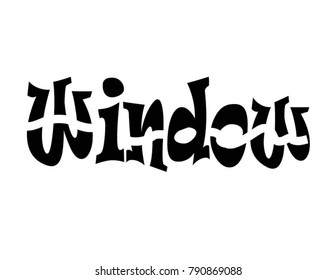 Lettering Window Vector Illustration Stock Vector (Royalty Free ...