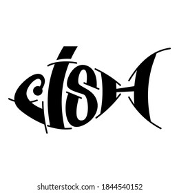 Lettering Word Fish Fish Silhouette Vector Stock Vector (Royalty Free ...