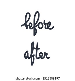 Lettering Word Set Before After Hand Stock Vector (Royalty Free ...