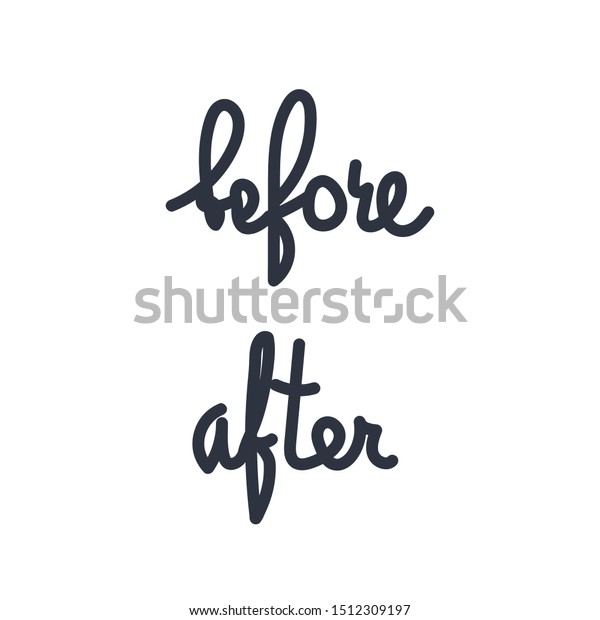 Lettering Word Set Before After Hand Stock Vector (Royalty Free ...