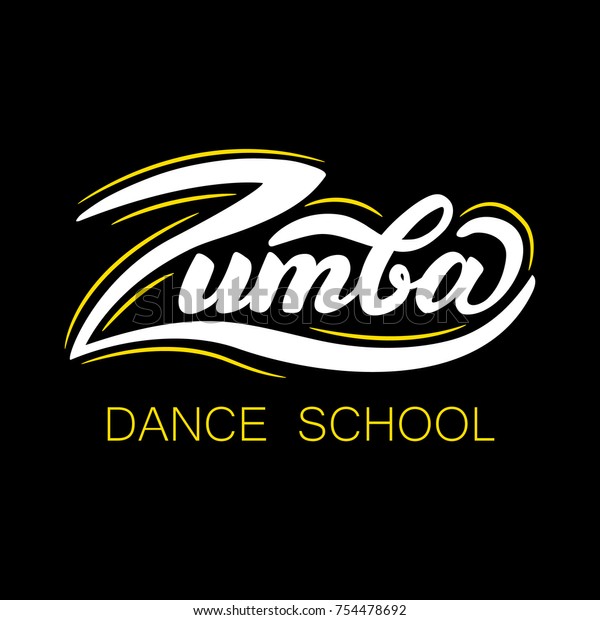 Lettering Zumba Dance School Vector Illustration Stock Vector (Royalty ...