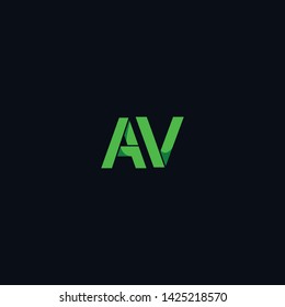 Lettermark Av Logo Design Simple Clean Stock Vector (Royalty Free ...