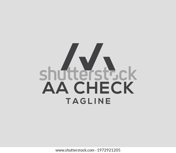Letters Aa Logo Tick Symbol Unique Stock Vector (Royalty Free) 1972921205