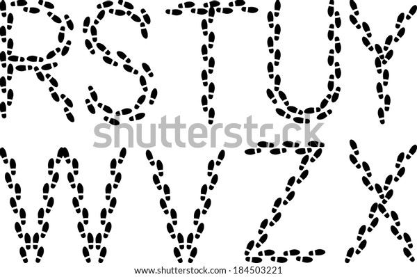 Letters Alphabet Footprints Stock Vector (Royalty Free) 184503221 ...
