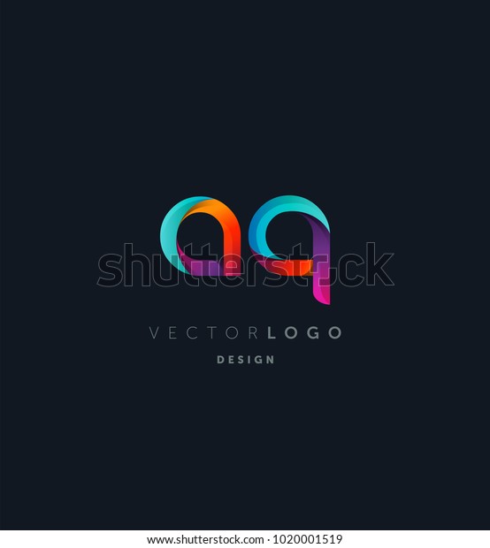 Letters Aq Aq Logo Multi Colour Stock Vector (Royalty Free) 1020001519 ...