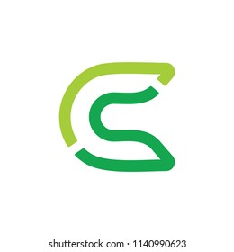 Letters Cs Green Linear Logo Vector Stock Vector (Royalty Free ...
