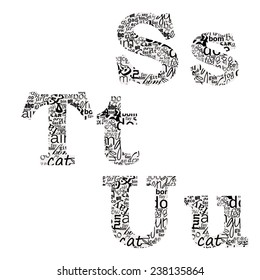 Letters Different Fonts Stu Stock Vector (Royalty Free) 238135864 ...