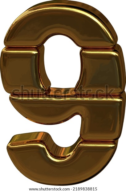 Letters Four Horizontal Blocks Number 9 Stock Vector (Royalty Free ...