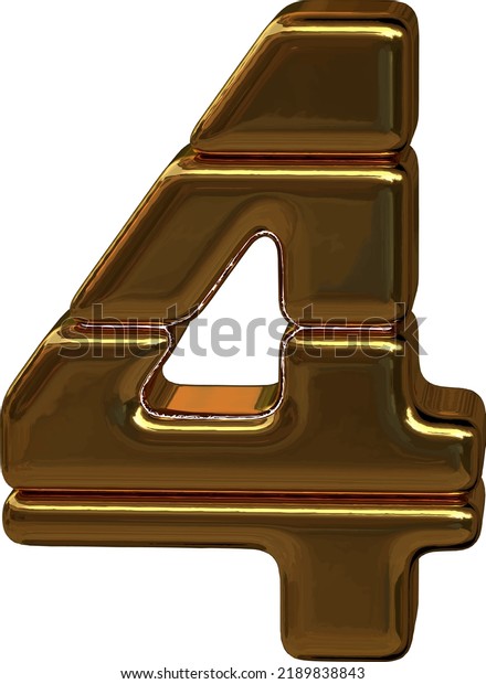Letters Four Horizontal Blocks Number 4 Stock Vector (Royalty Free ...