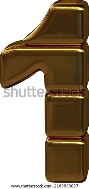Letters Four Horizontal Blocks Number 1 Stock Vector (Royalty Free ...