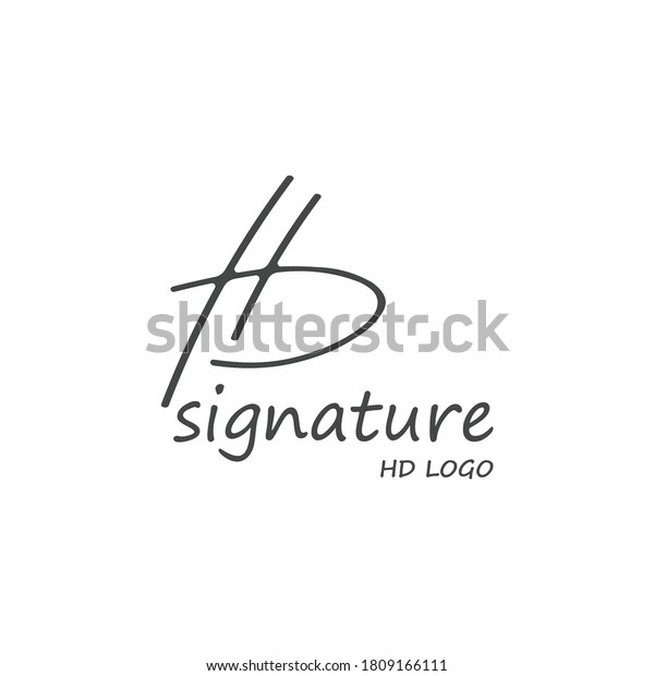 Letters Hd Logo Modern Simple Signature Stock Vector (Royalty Free ...