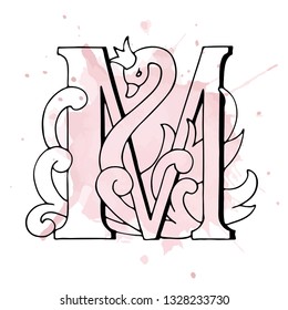 Letters M Drop Caps Vector Handdrawing Stock Vector (Royalty Free ...