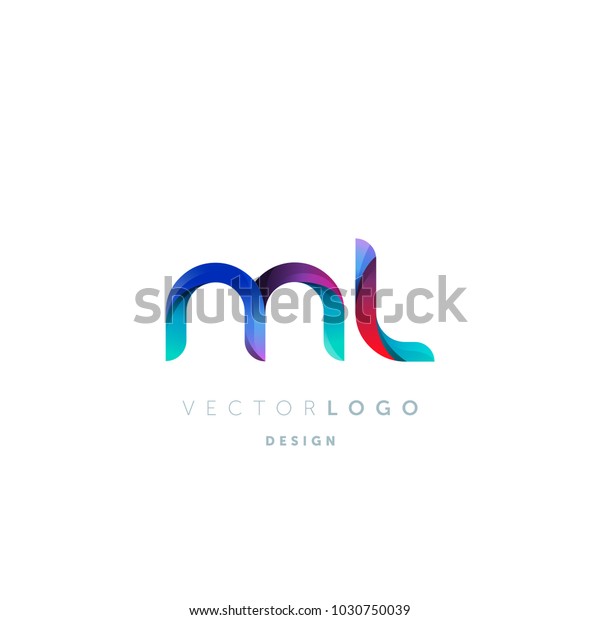 Letters M L Logo Multi Colour Stock Vector (Royalty Free) 1030750039