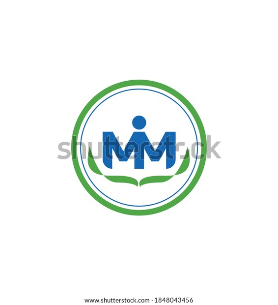 Letters Mim Logo Green Circle Two Stock Vector (Royalty Free ...
