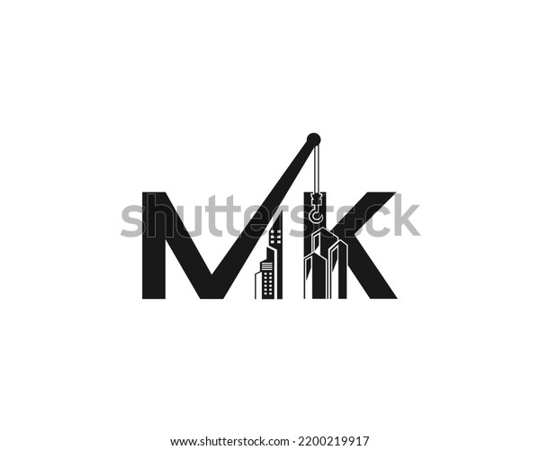 Letters Mk Real Estate Construction Logo Stock Vector (Royalty Free ...