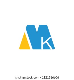 Letters Mk Simple Geometric Logo Vector Stock Vector (Royalty Free ...