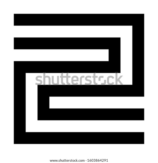 Letters Numbers Square Outline Font Black: เวกเตอร์สต็อก (ปลอดค่า ...