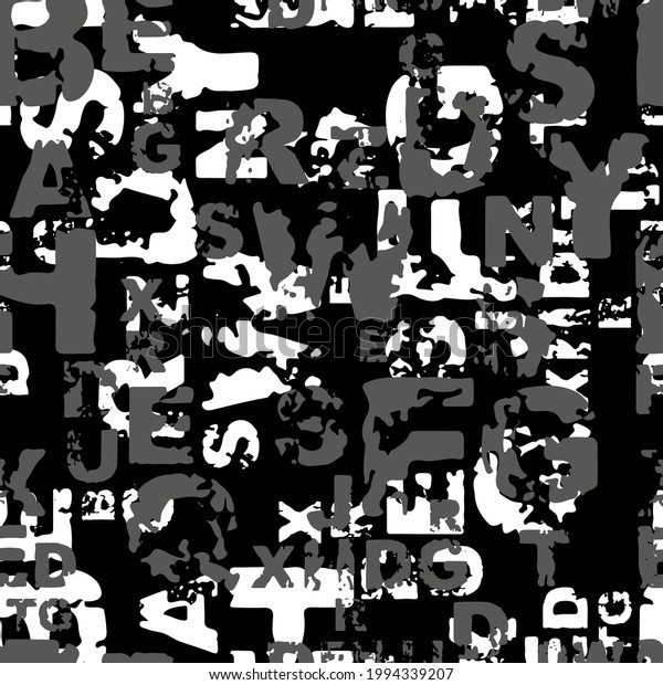 Letters On Gray Background Seamless Pattern Stock Vector (Royalty Free ...