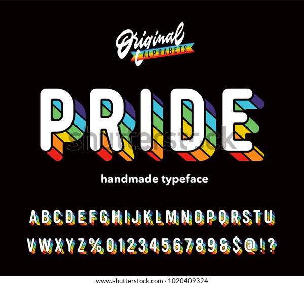 Letters Pride Six Colour Rainbow Typeface Stock Vector (Royalty Free ...