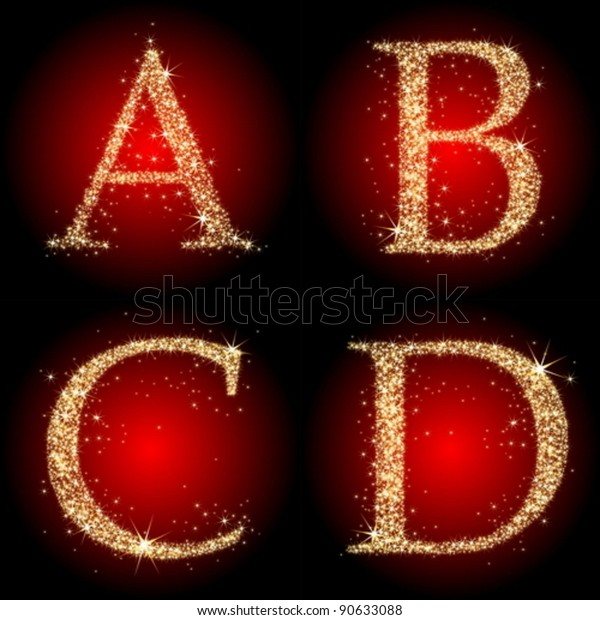 Letters Stars Red Stock Vector (Royalty Free) 90633088 | Shutterstock