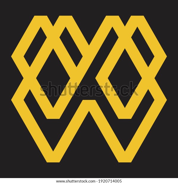 Letters Vw Monogram Logo Design Stock Vector (Royalty Free) 1920714005