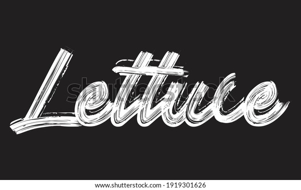 Lettuce Handwritten Restaurant Kitchen Brush Font Stock Vector (Royalty ...
