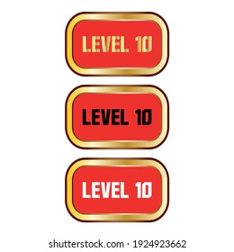 Level 10 Sign Red Color Isolated Stock Vector (Royalty Free) 1924923662 ...