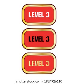 Level 3 Sign Red Color Isolated Stock Vector (Royalty Free) 1924926110 ...