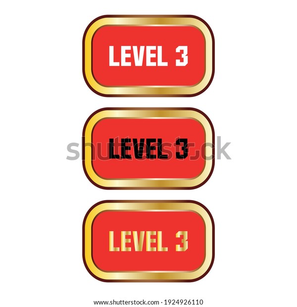 Level 3 Sign Red Color Isolated Stock Vector (Royalty Free) 1924926110 ...