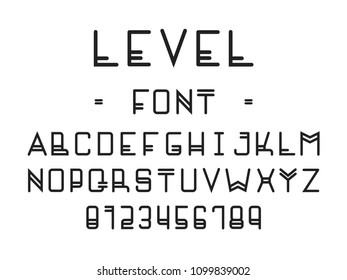 Level Font Vector Alphabet Letters Numbers Stock Vector (Royalty Free ...