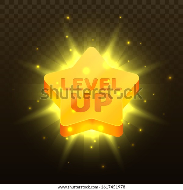 Level Icon Golden Star Text Glowing Stock Vector (Royalty Free ...