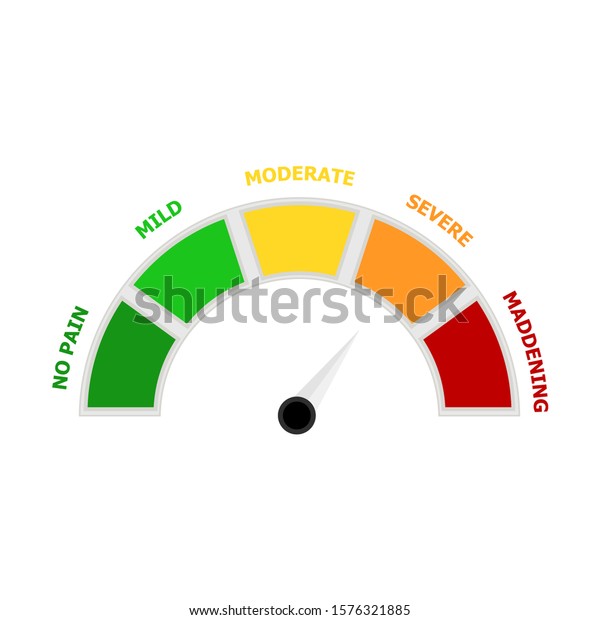 Level Indicate Pain Vector Rating Scale 스톡 벡터(로열티 프리) 1576321885