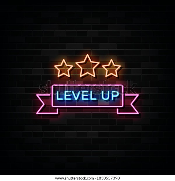 Level Neon Signs Design Template Stock Vector (Royalty Free) 1830557390 ...