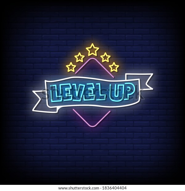 Level Neon Signs Style Text Vector Stock Vector (Royalty Free ...