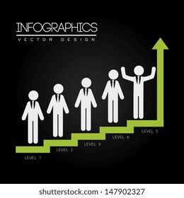 Levels Infographics Over Black Background Vector Stock Vector (Royalty ...