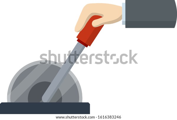 Lever Increase Speed Mechanism Mans Palm Stock Vector (Royalty Free ...