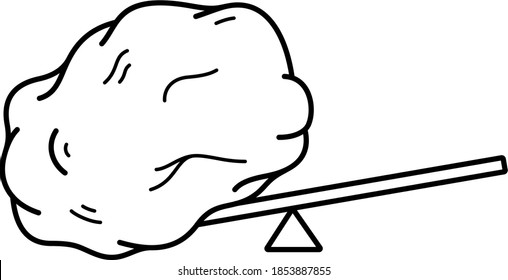 Lever Simple Machines Vector Outline Illustration Stock Vector (Royalty ...