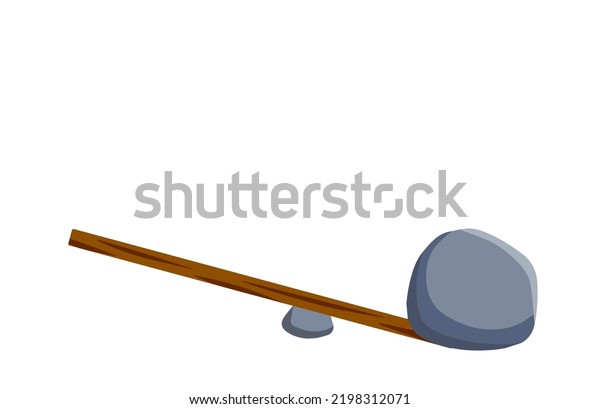 Lever Stick Stone Lifting Heavy Cobblestone Stock Vector (Royalty Free ...