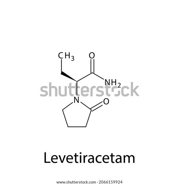 Levetiracetam Molecular Structure Flat Skeletal Chemical Stock Vector ...