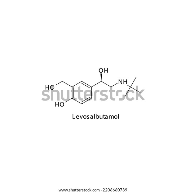 Levosalbutamol Molecule Flat Skeletal Structure Beta Stock Vector ...