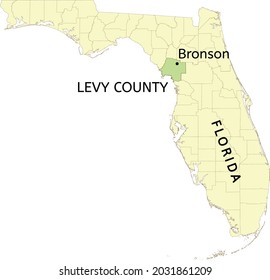 Levy County Town Bronson Location On Stock Vector (Royalty Free ...