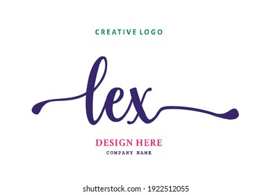 Lex Lettering Logo Simple Easy Understand Stock Vector (Royalty Free ...